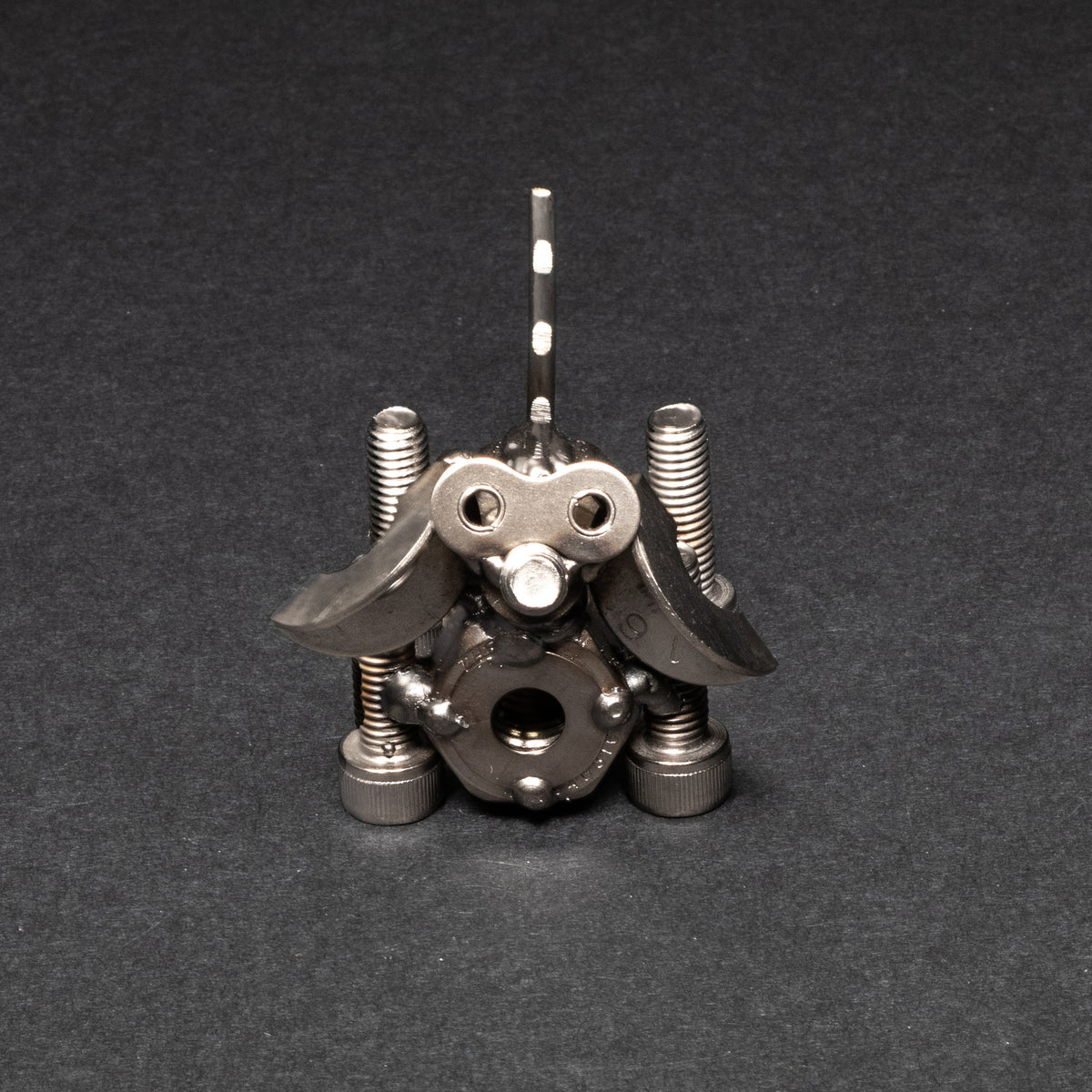 Scrap Metal Dog Figurine, Steel Canine, Nuts and Bolts Puppy Sculpture ...