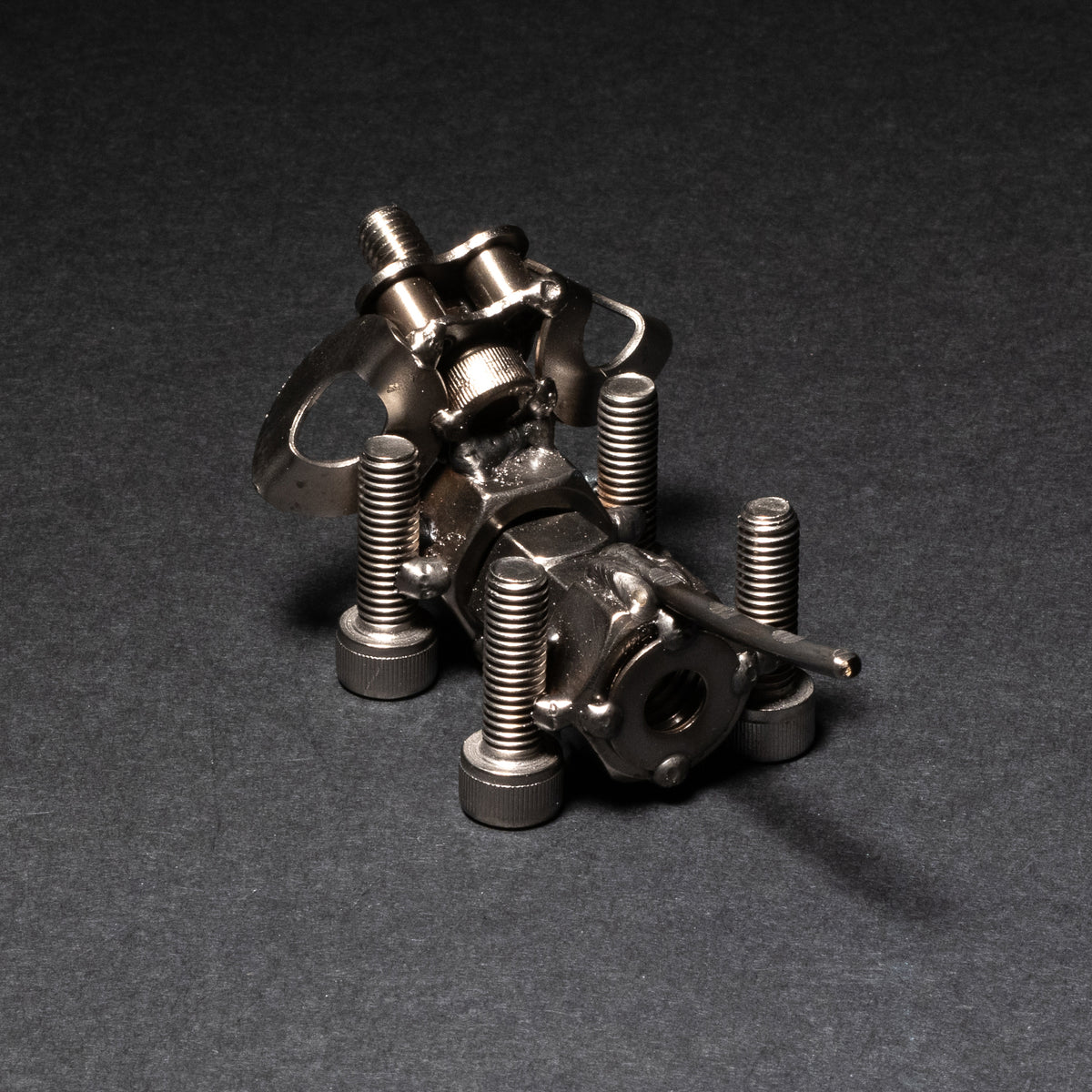 Scrap Metal Dog Figurine, Steel Canine, Nuts and Bolts Puppy Sculpture ...